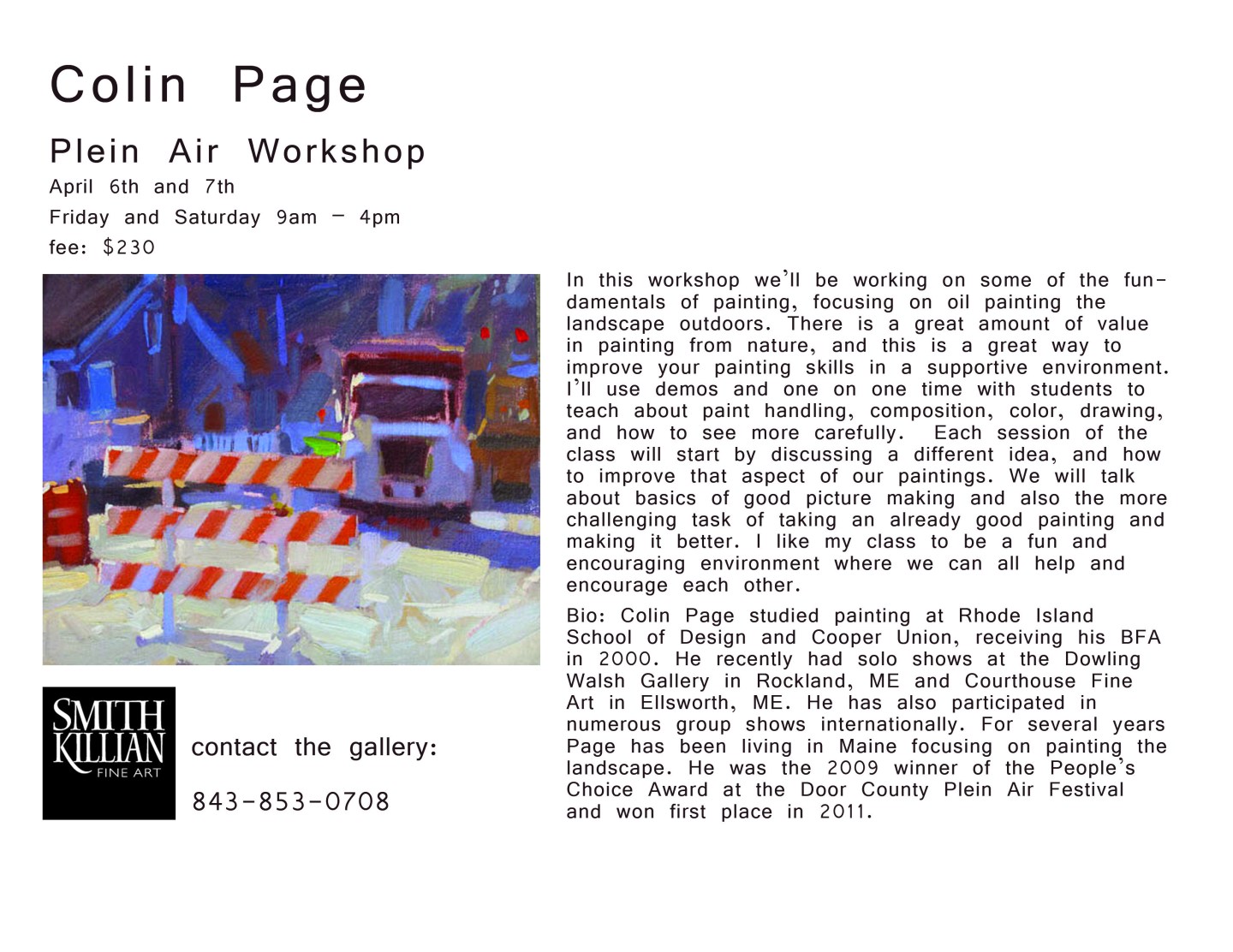 Workshop with artist Colin Page April 6 & 7, 2012! Charleston,SC ...
